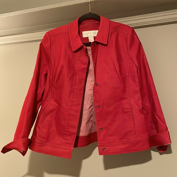 Doncaster | Jackets & Coats | Red Doncaster Denim Jacket | Poshmark